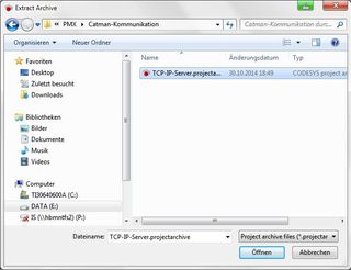 Go to “File” and select “Extract Archive…” in the “Project Archive” section.